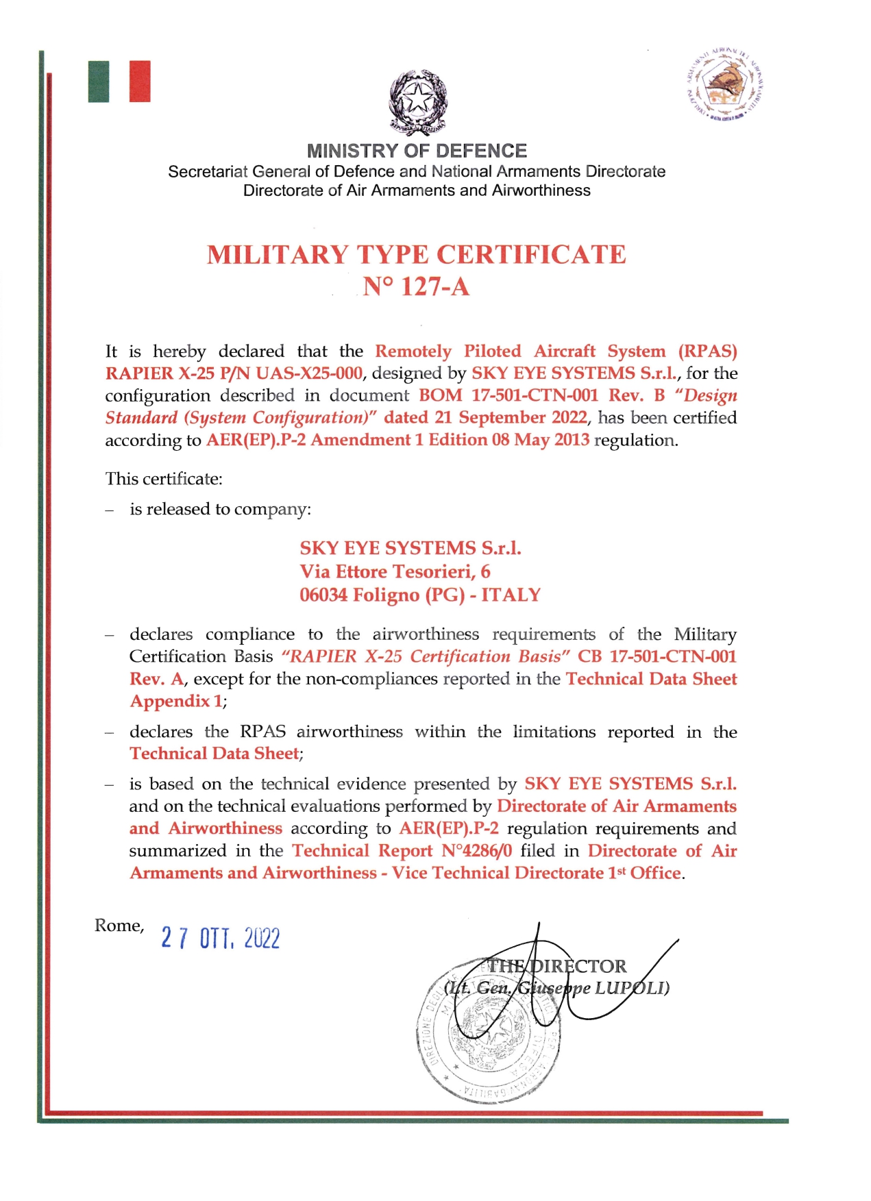 Aircraft Type Certificate